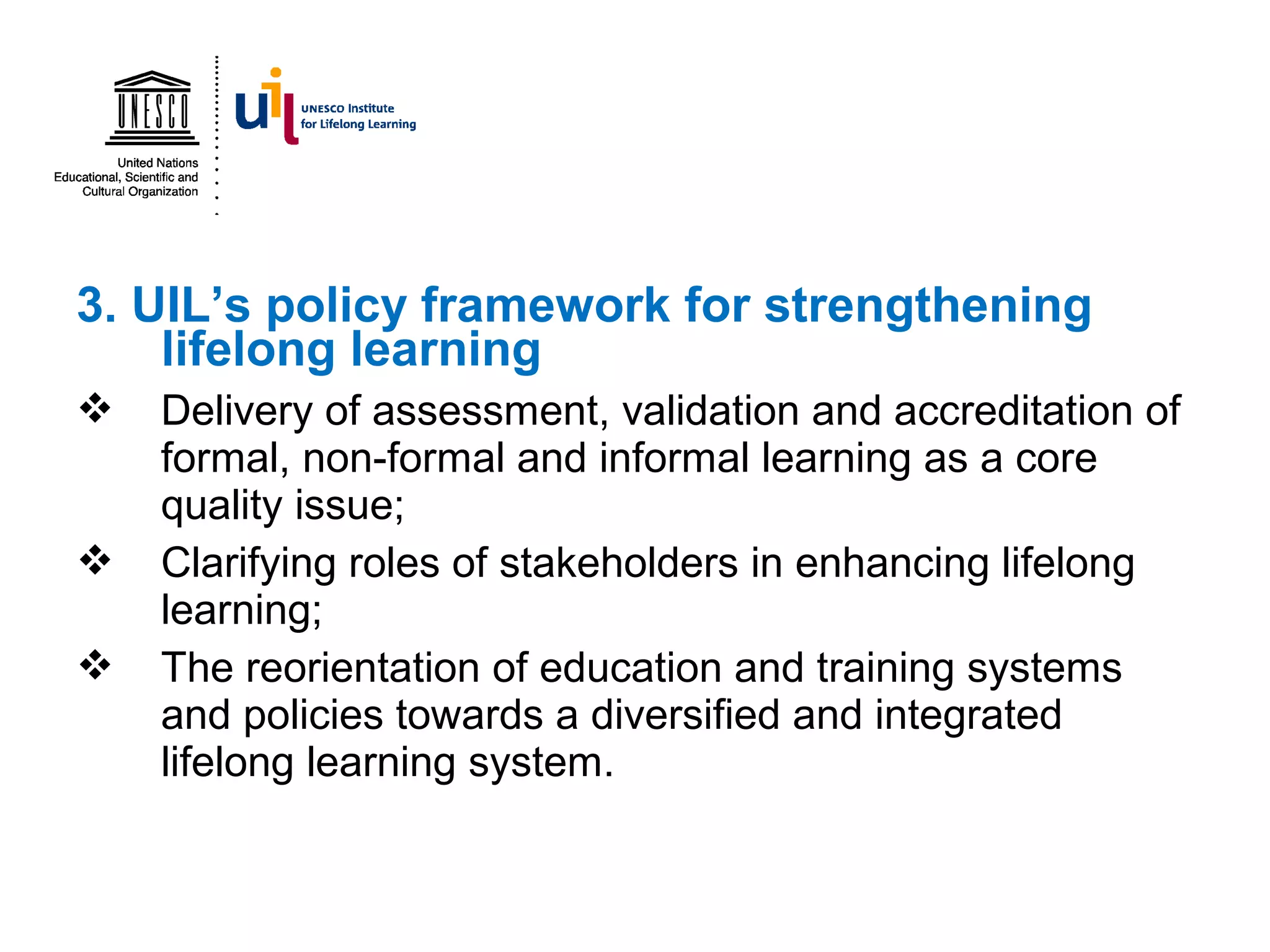 Realising UNESCO’s vision of lifelong learning | PPT