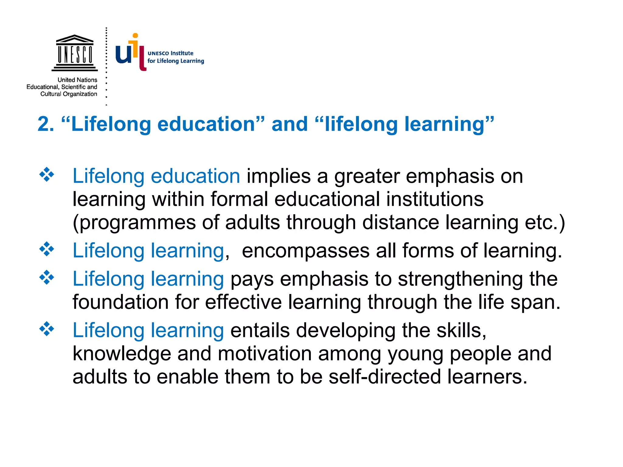 Realising UNESCO’s vision of lifelong learning | PPT | Free Download