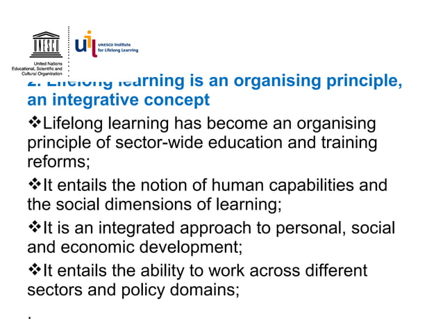 Realising UNESCO’s vision of lifelong learning | PPT | Free Download