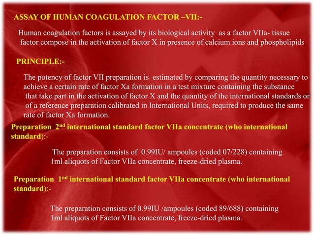 Detailed notes on coagulation factor and their function | PPT