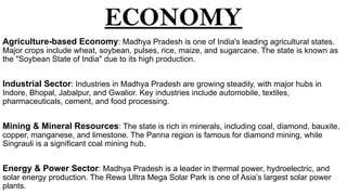 MADHYA PRADESH HISTORY, IT SECTOR, ECONOMY,ABOUT TRADITION | PPTX