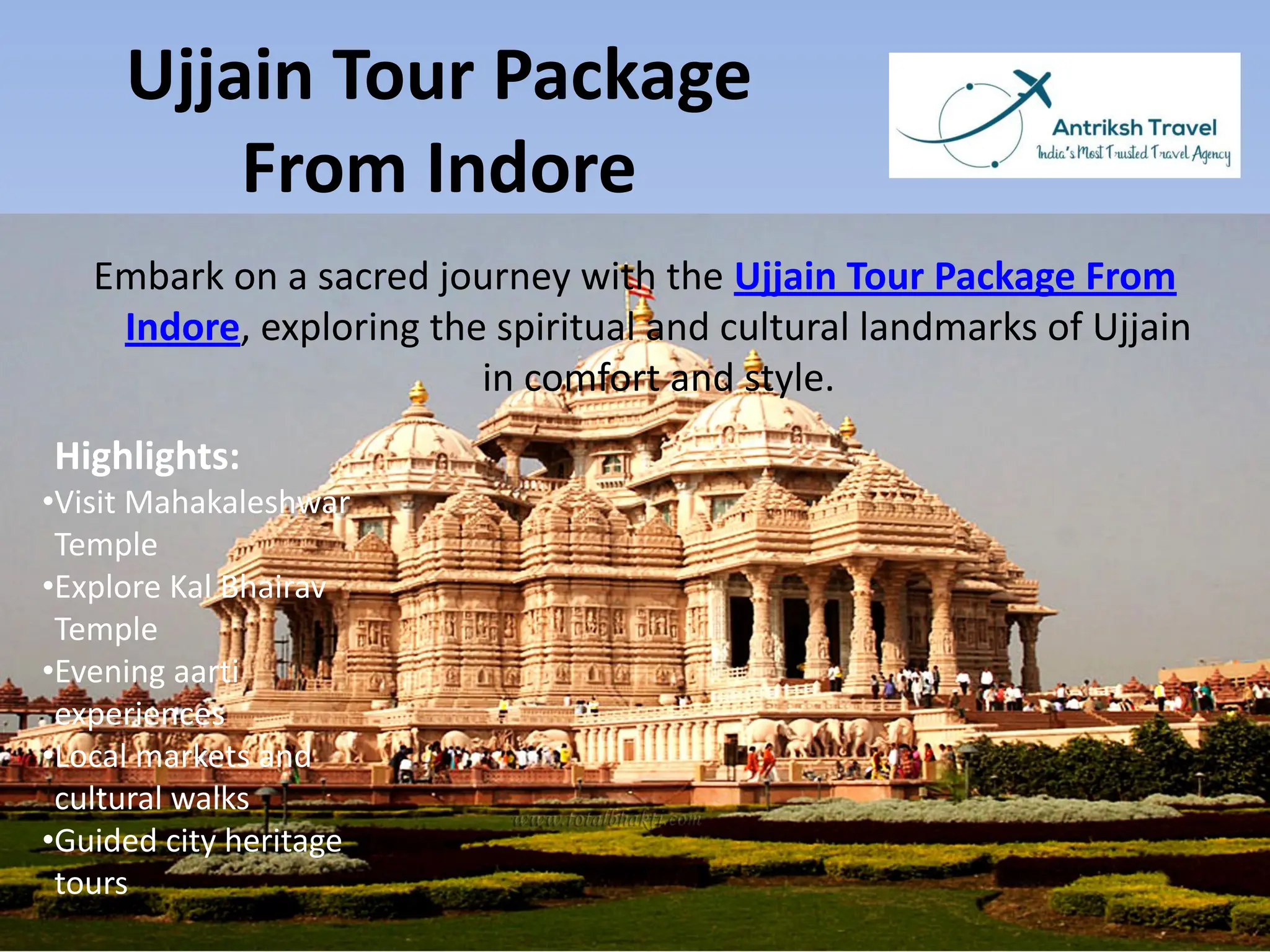 Ujjain Tour Packages by Antriksh Travel – Spiritual Journeys from Indore, Mumbai & Beyond | PDF