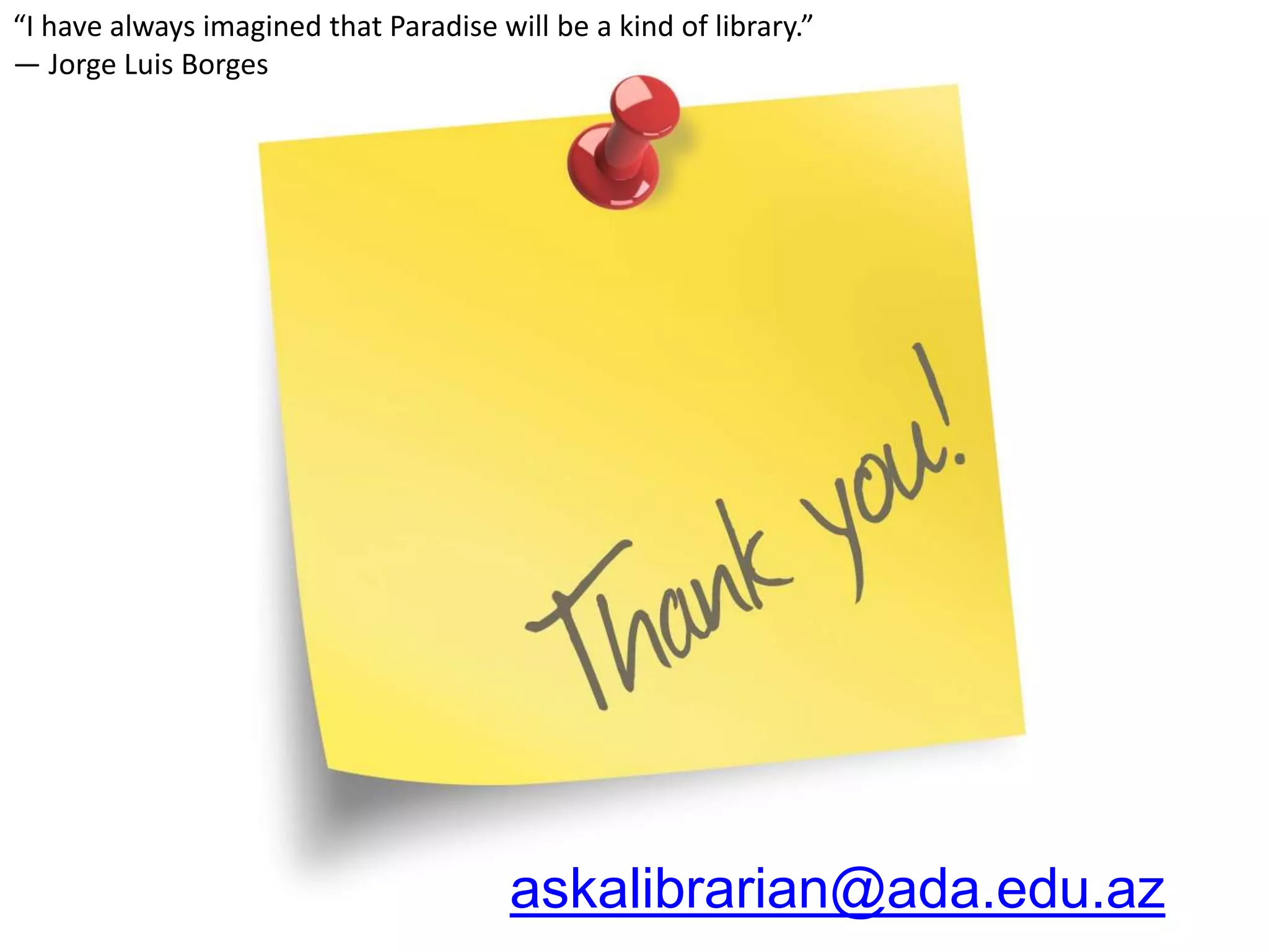ADA University Library orientation 2014 | PPTX