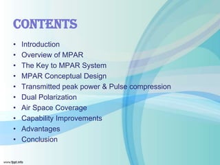 Multi-mission Phased Array Radar | PPTX