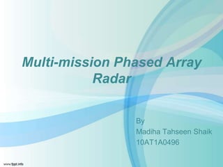 Multi-mission Phased Array Radar | PPT
