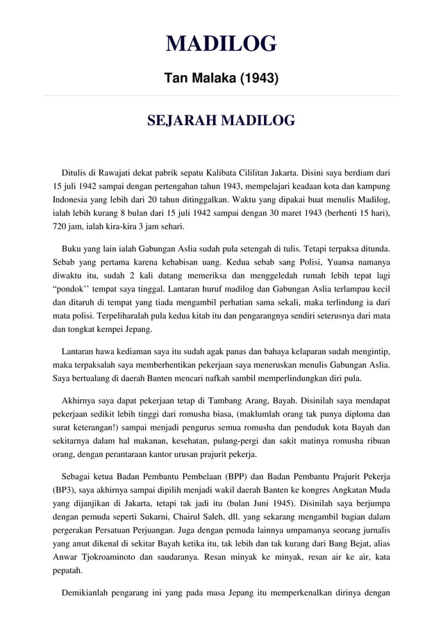 Madilog tan-malaka | PDF