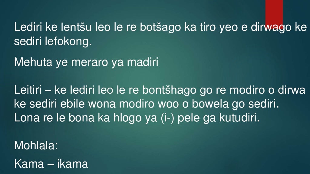 Madiri le mehuta ya wona.pptx