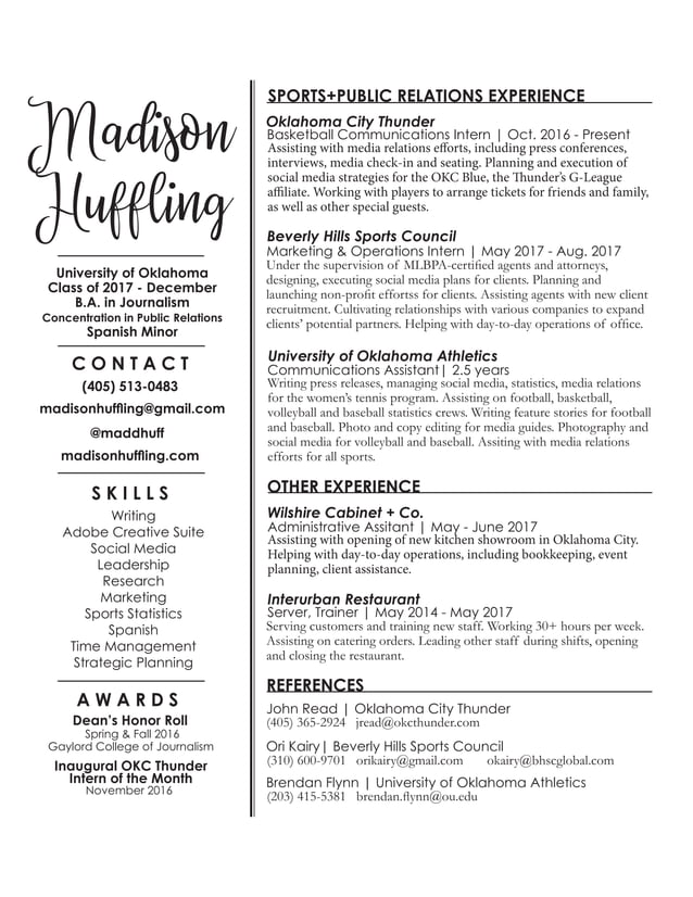 Madison Huffling resume | PDF