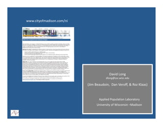 11C – MADISON NEIGHBORHOOD INDICATORS: PAST, PRESENT AND FUTURE | PPT