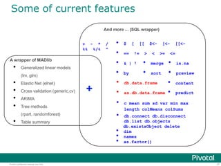 MADlib Architecture and Functional Demo on How to Use MADlib/PivotalR | PPT