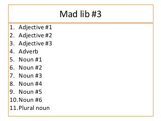 Mad Libs | PPTX
