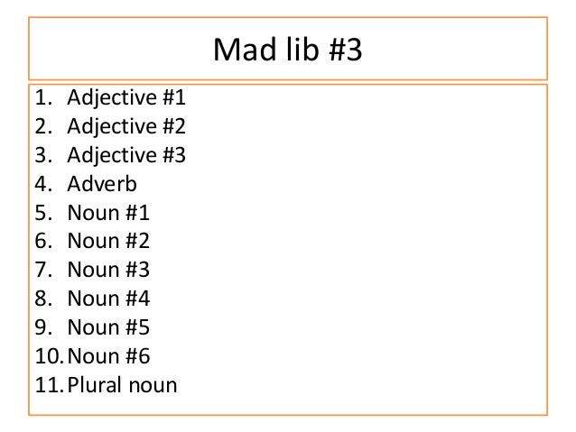 Mad Libs | PPTX