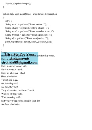 Mad Libs is a childrens game in which they provide a few words that.pdf