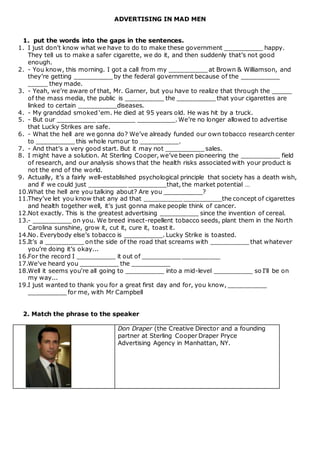 Mad men business english activity pdi | PDF