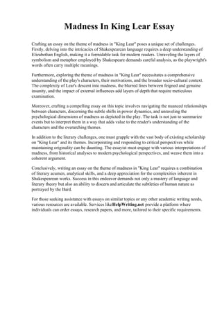 Madness In King Lear Essay.pdf