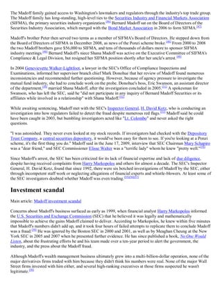 BERNARD "BERNIE" MADOFF - Wikipedia Information | PDF