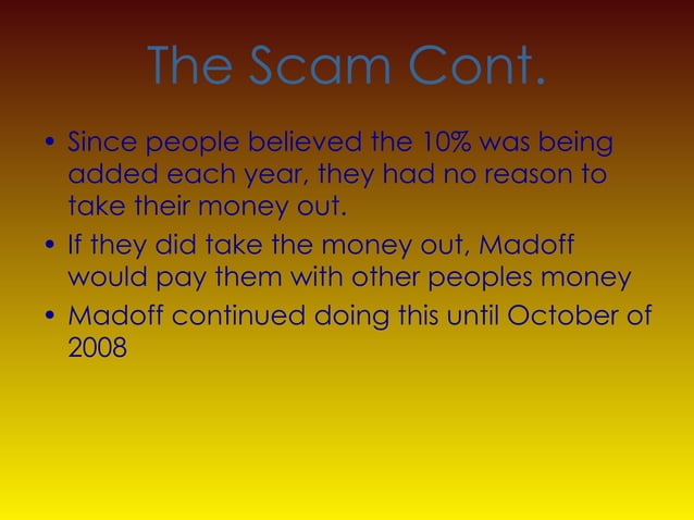 Madoff Investment Scandal | PPT