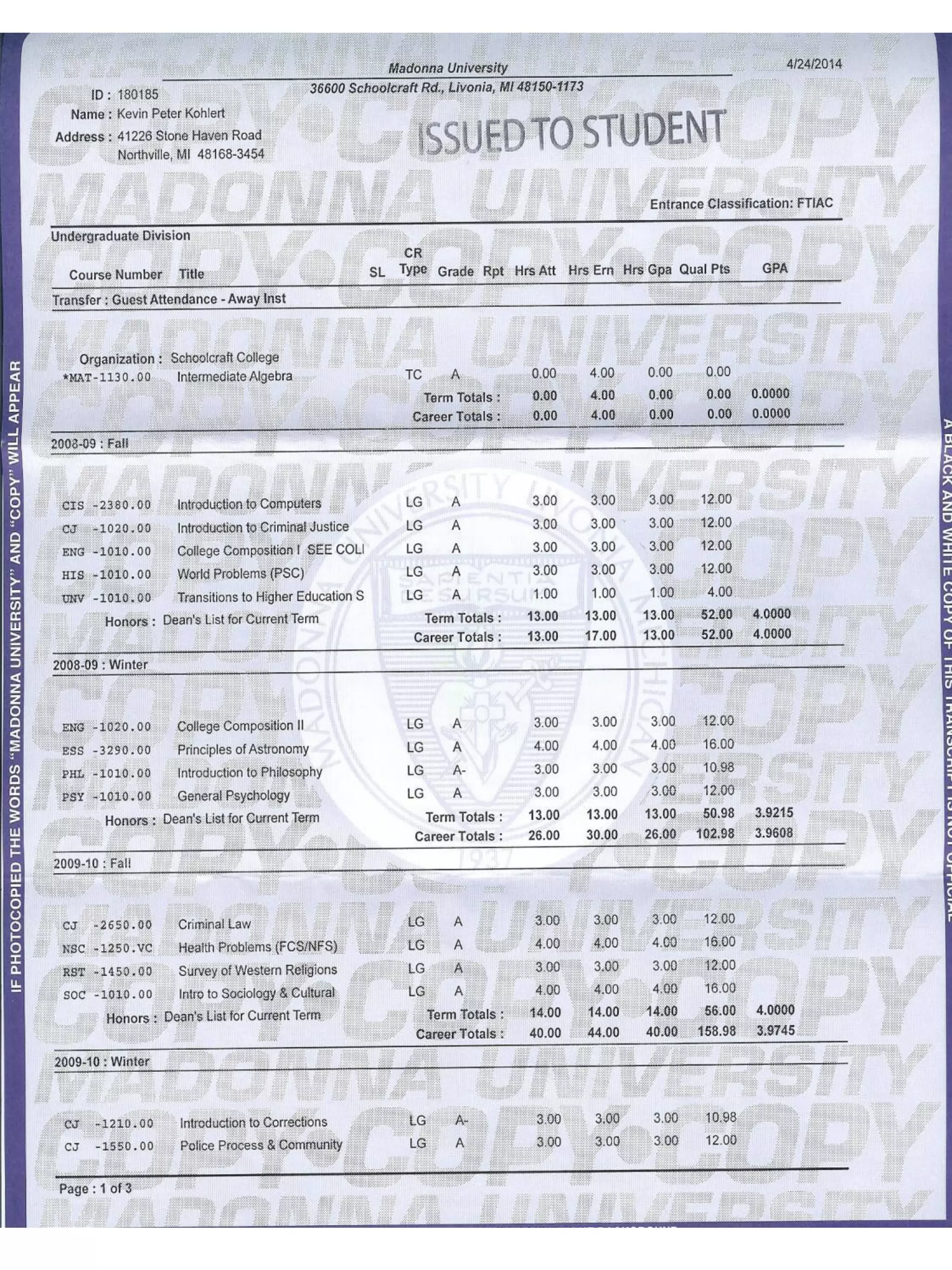 Madonna Transcript | PDF