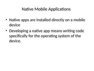 Mobile Application development - Introduction | PPTX