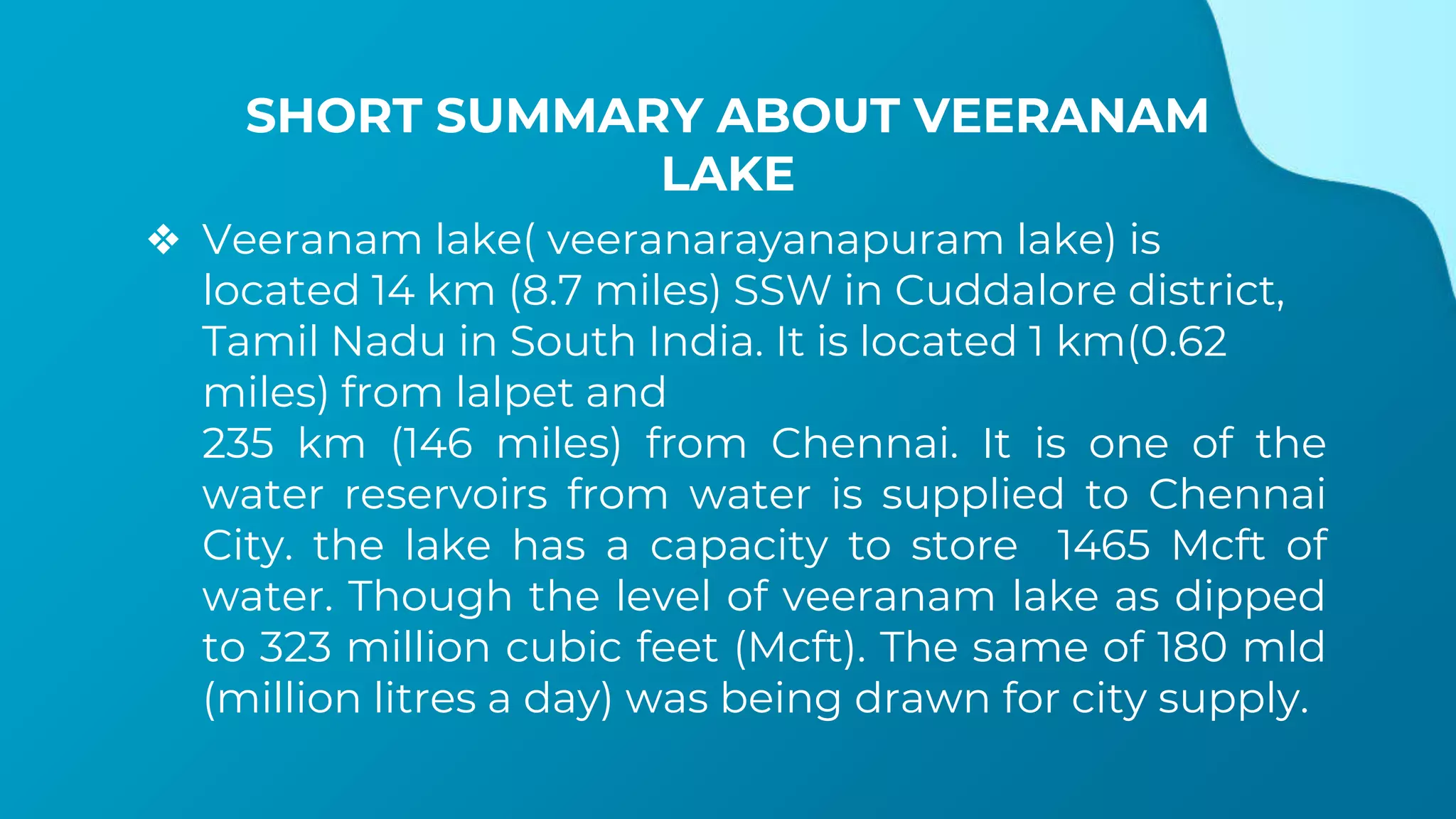 MADRAS DAY WATER CONSERVATION IN CHENNAI | PPTX