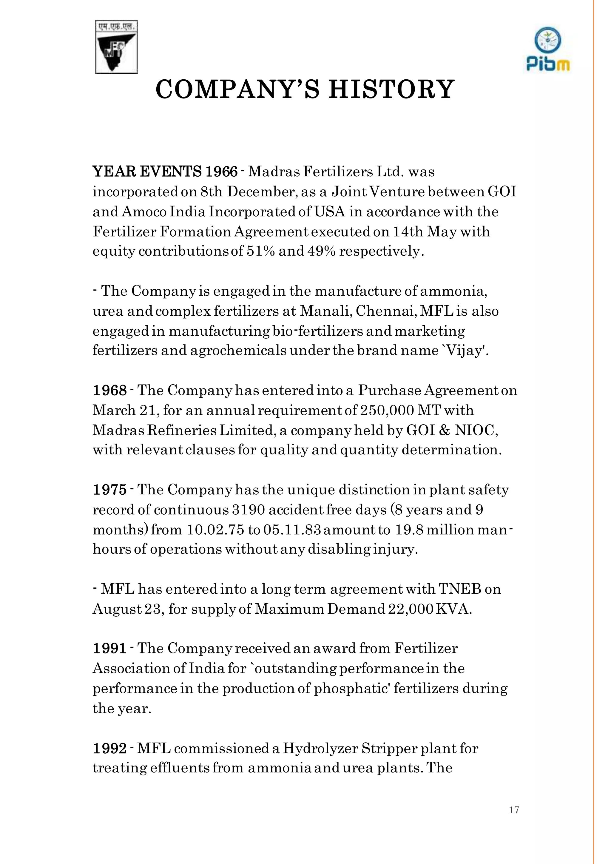 Madras fertilizers limited | DOCX