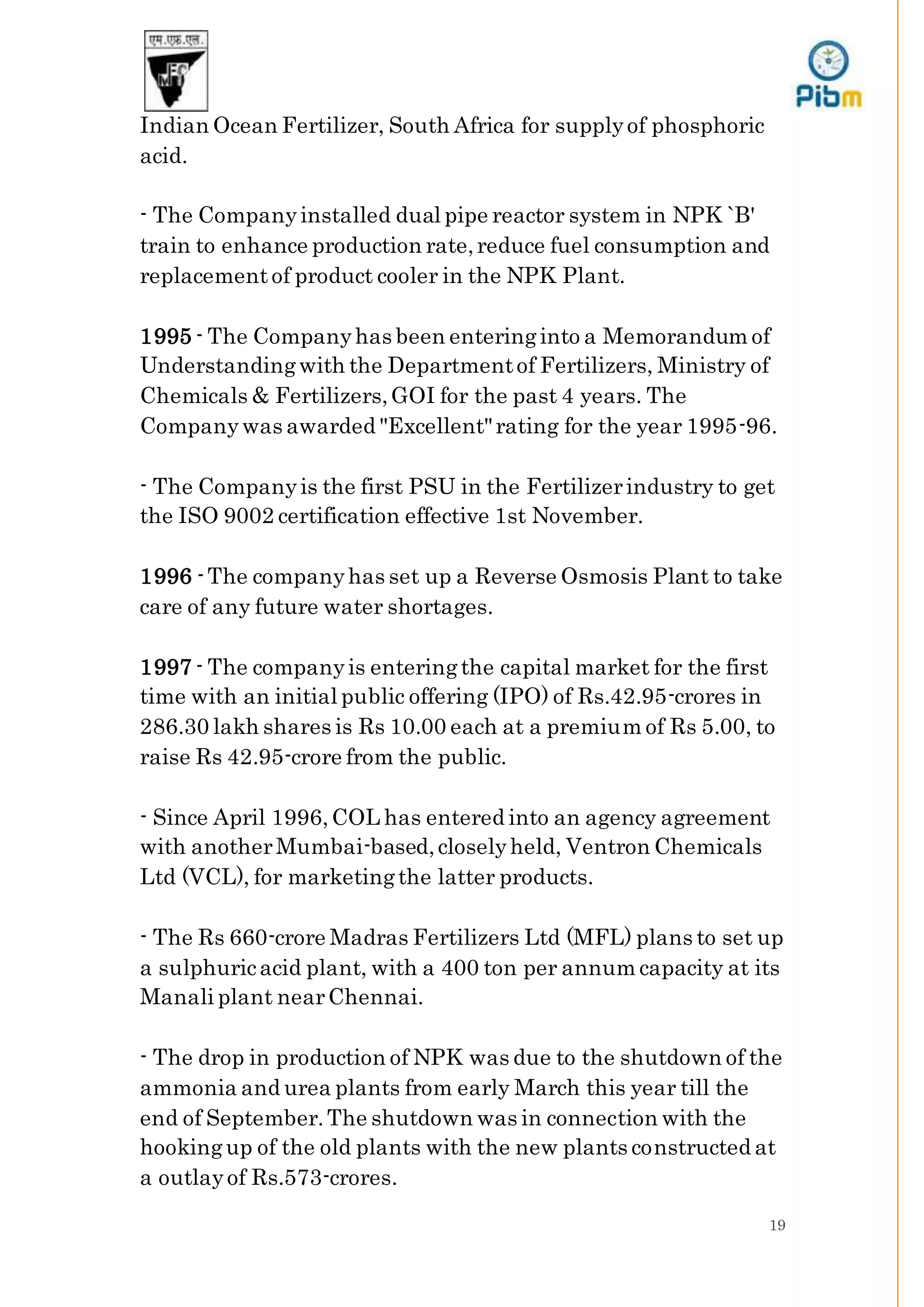 Madras fertilizers limited | DOCX