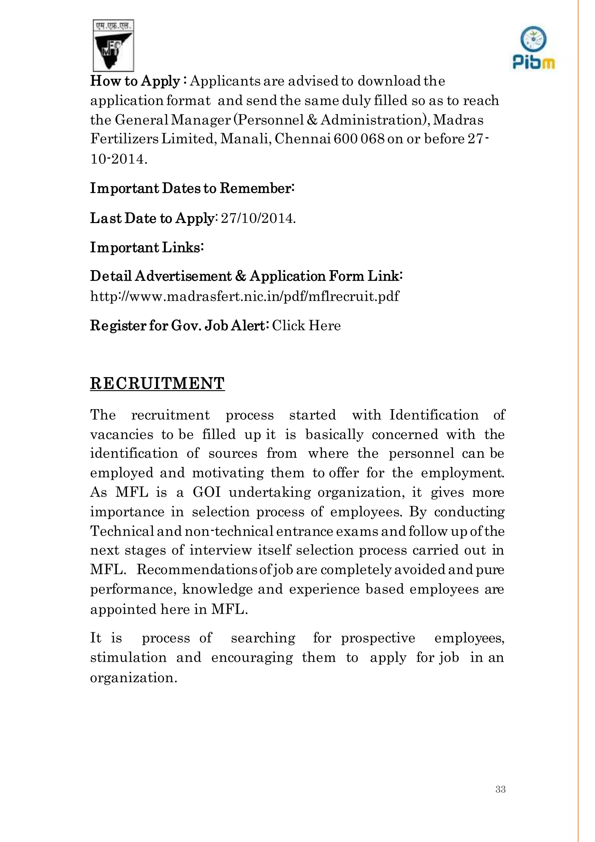 Madras fertilizers limited | DOCX