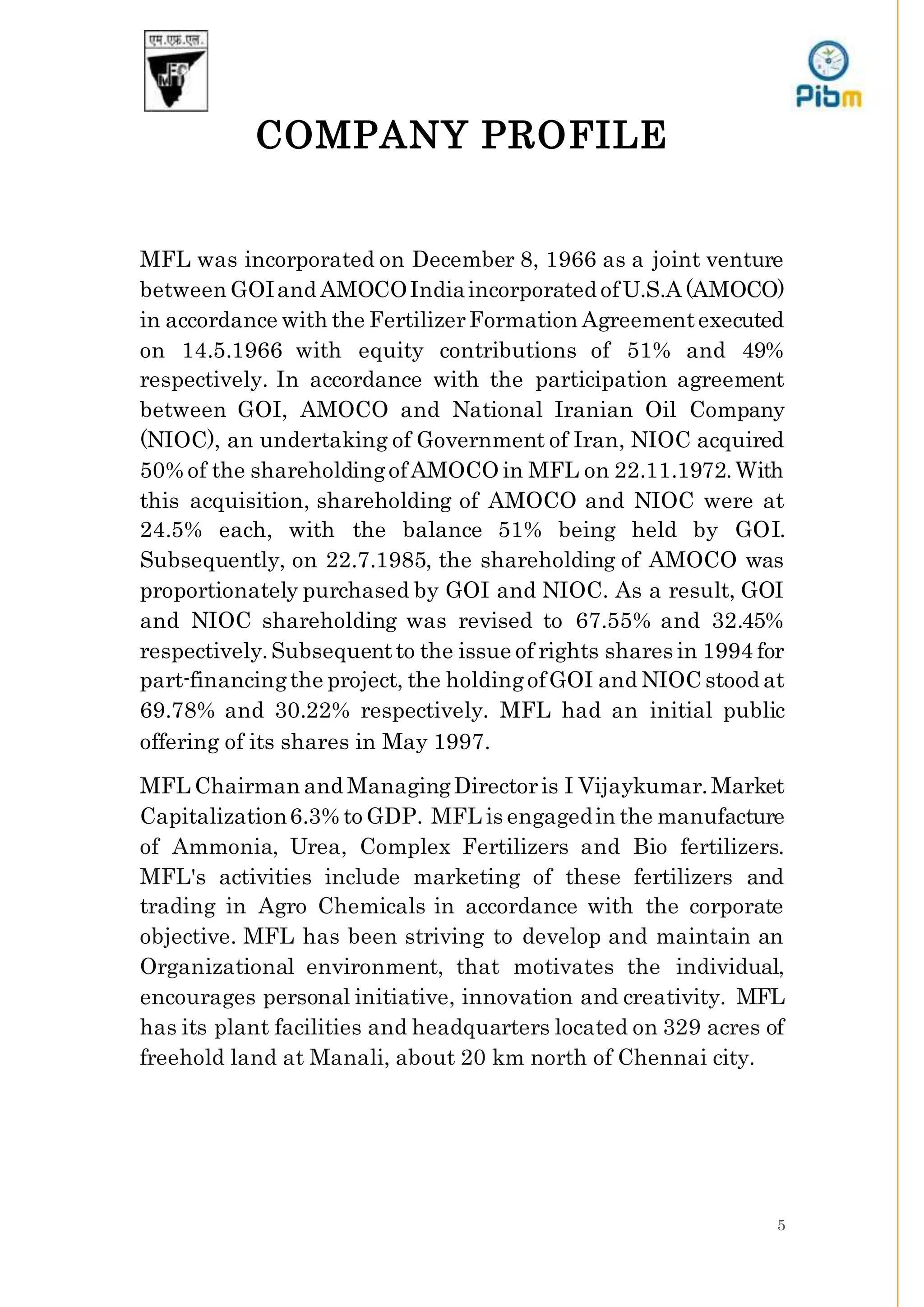 Madras fertilizers limited | DOCX