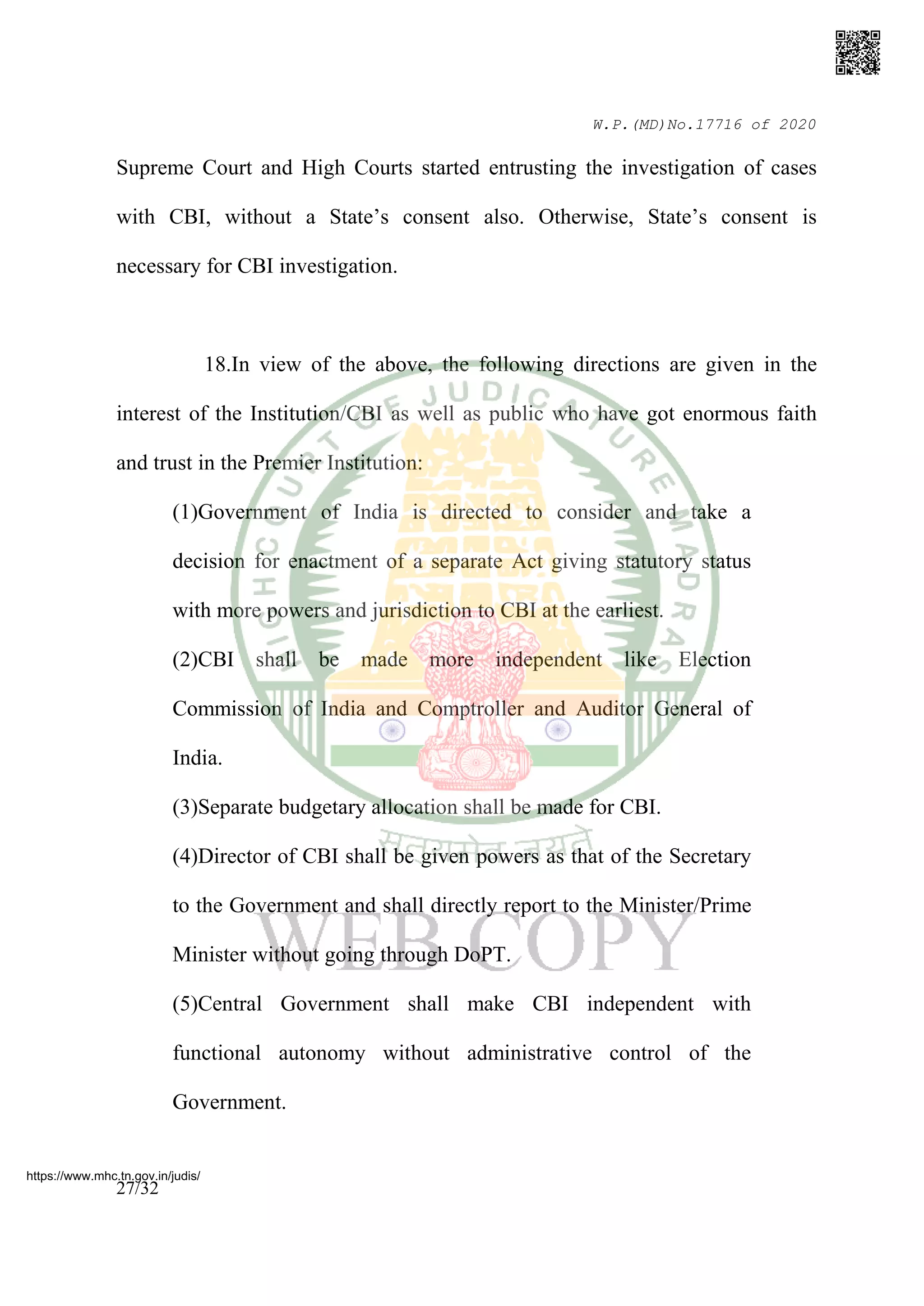Madras hc cbi judgment | PDF