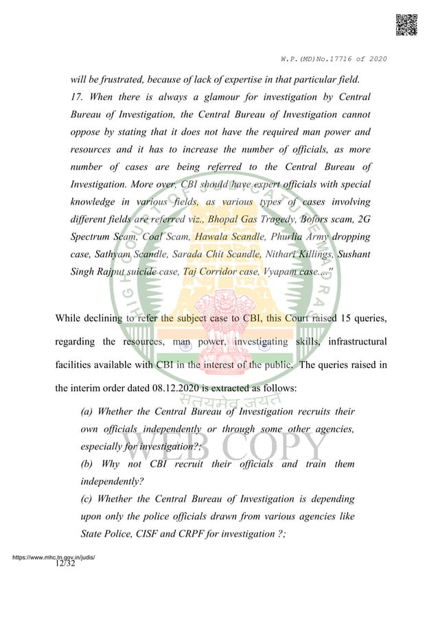 Madras hc cbi judgment | PDF