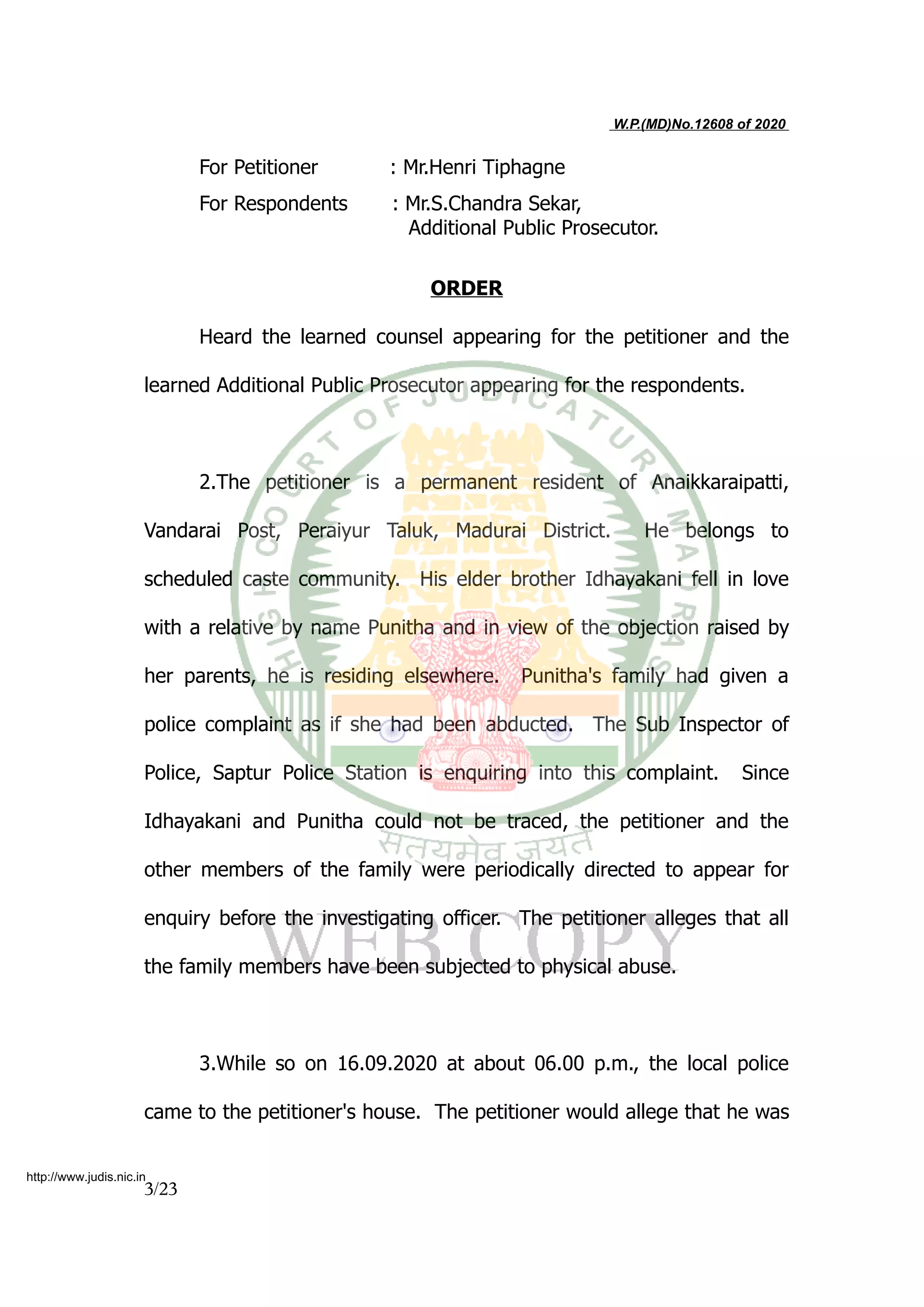 Madras hc madurai bench order | PDF
