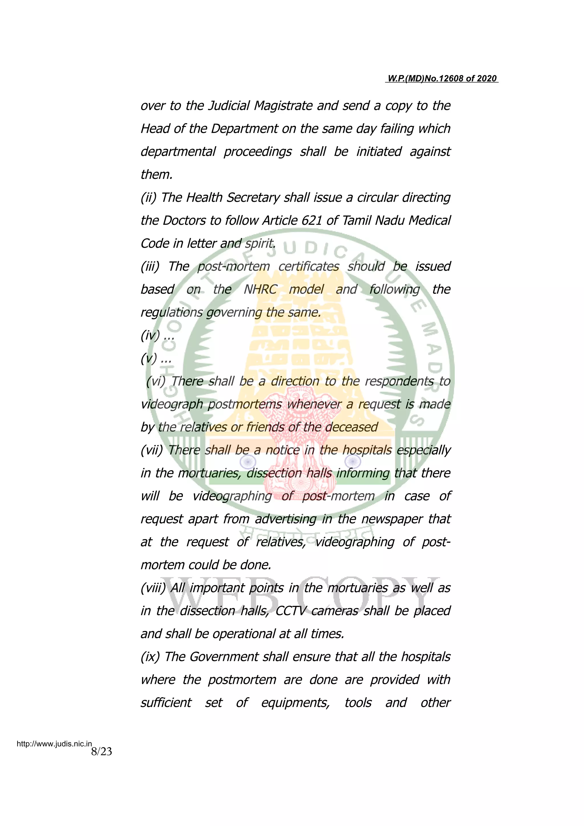 Madras hc madurai bench order | PDF