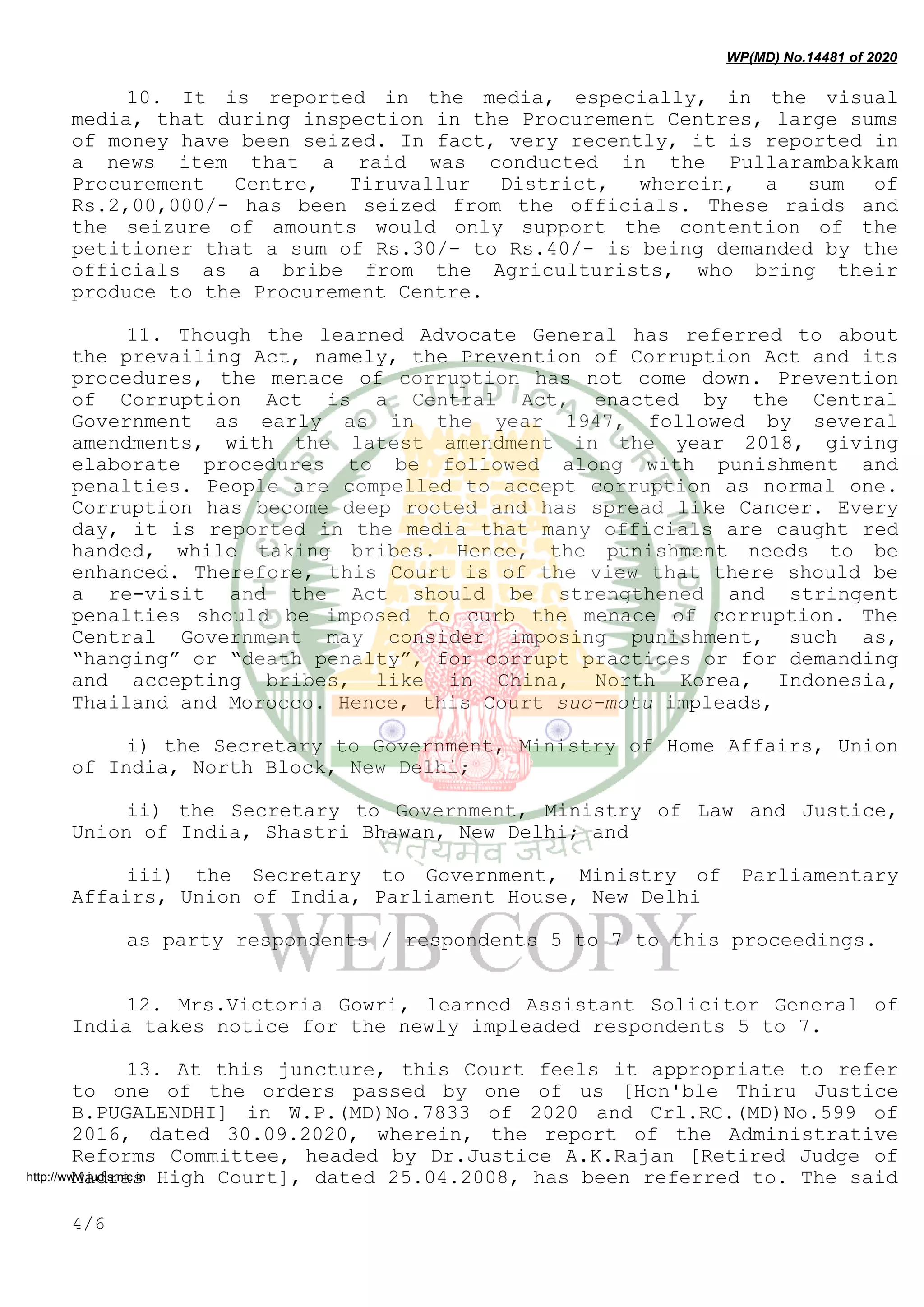 Madras hc order dated nov 2 | PDF