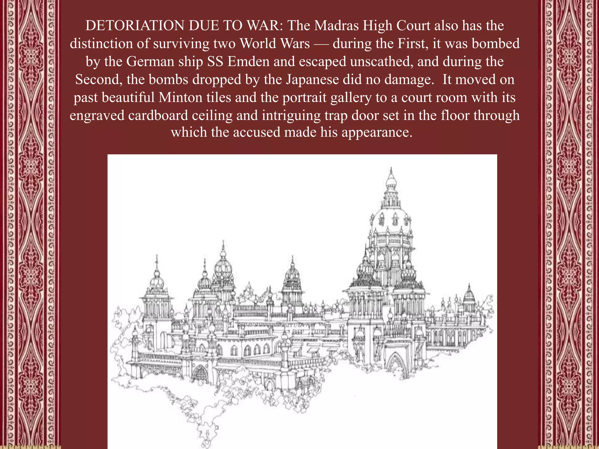 INDO-SARCENIC ARCHITECTURE - MADRAS HIGH COURT | PPTX