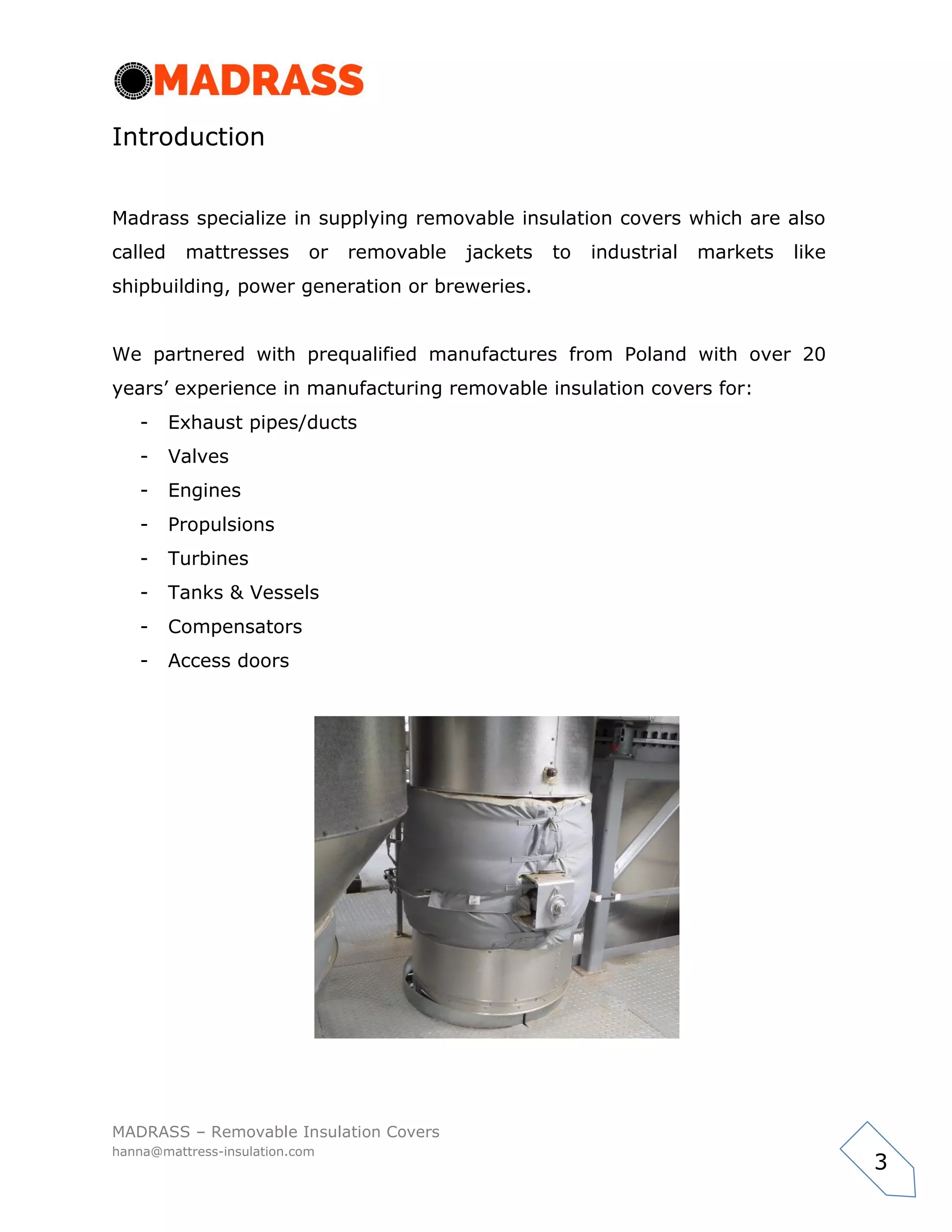 Madrass - removable insulation blankets and insulation mattresses | PDF