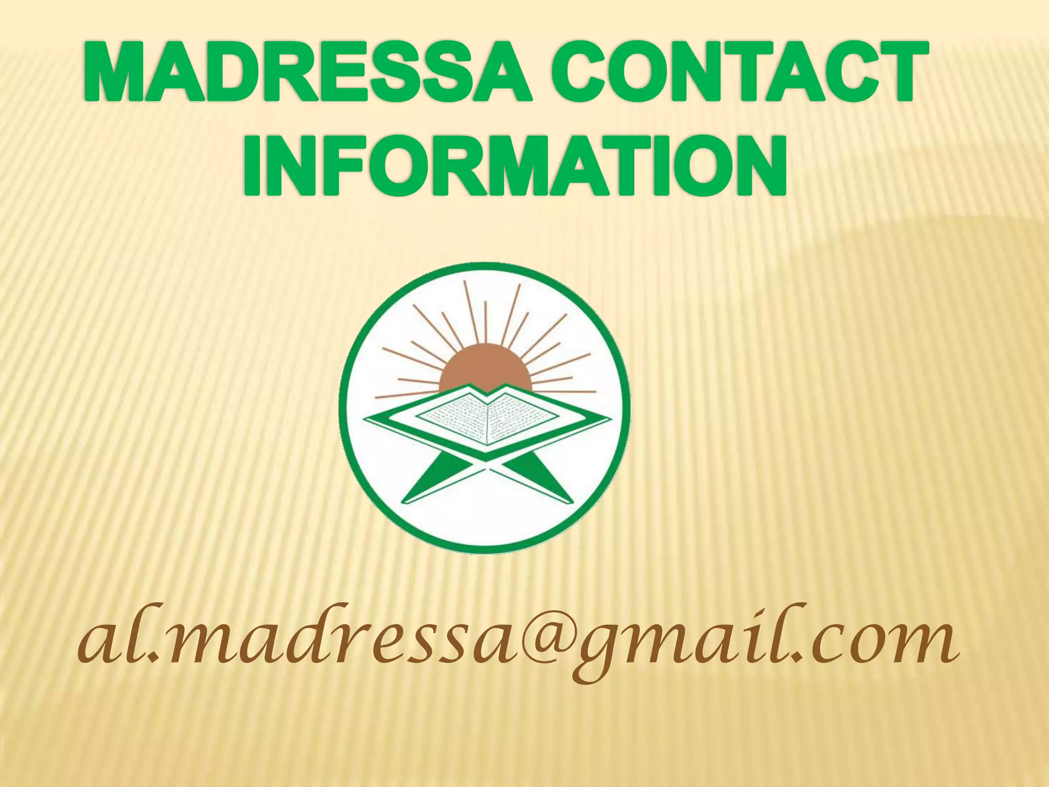 Madressa overview 2011 2012 presentation | PPTX