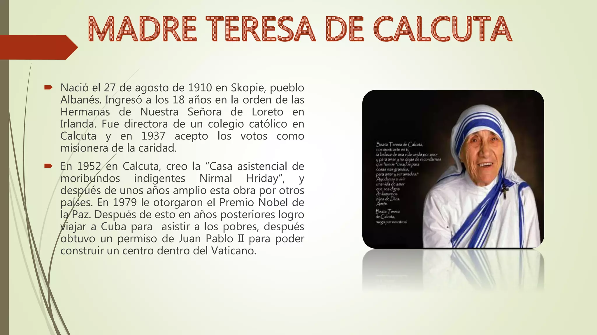Madre teresa de calcuta | PPT