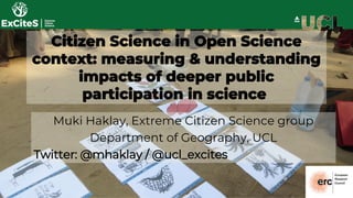 Citizen Science in Open Science context: measuring & understanding ...