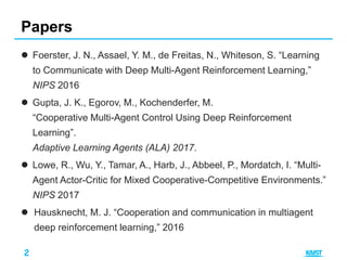 Deep Multi-agent Reinforcement Learning | PPTX