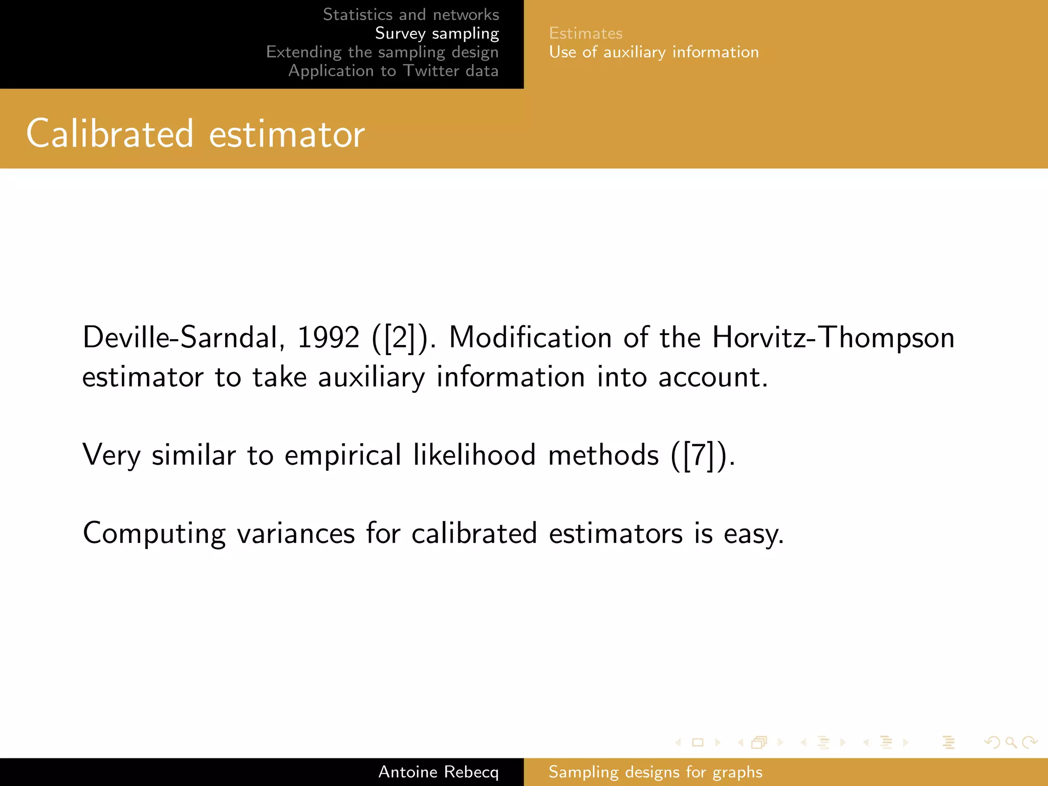 Sampling graphs efficiently - MAD Stat (TSE) | PPT