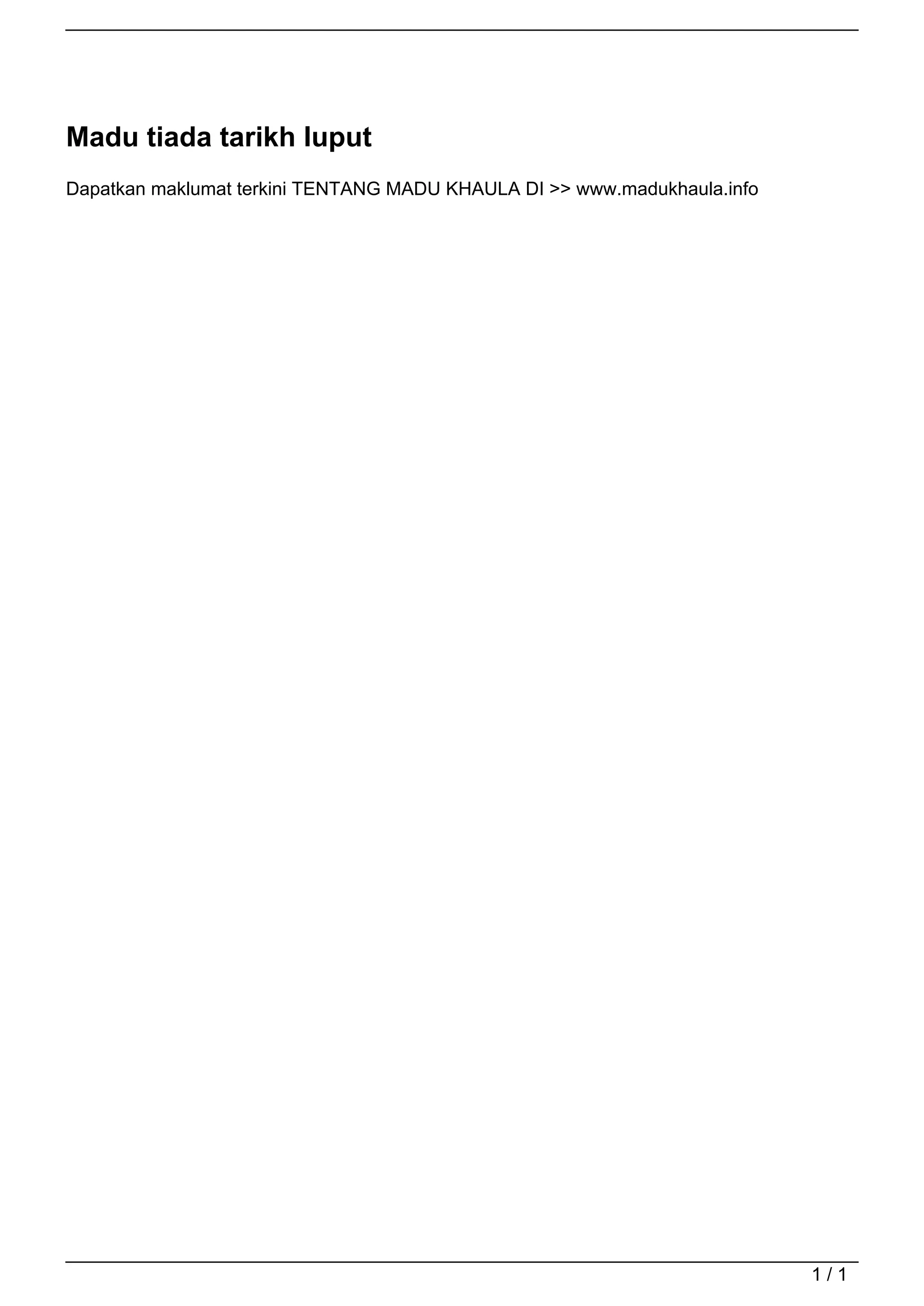 Madu tiada tarikh luput | PDF