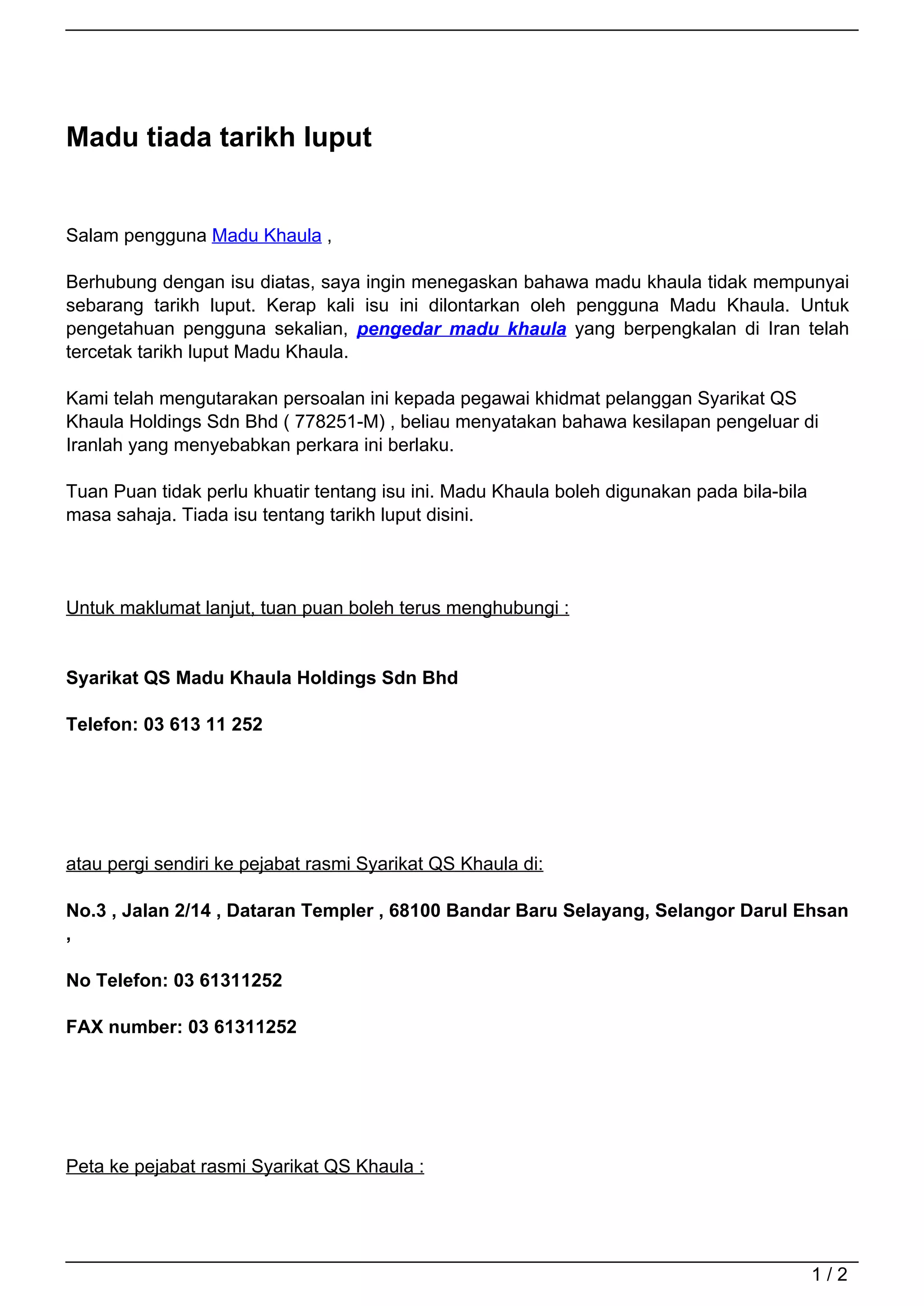 Madu tiada tarikh luput | PDF