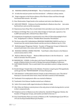 Madurai city-A Rare Information's | PDF