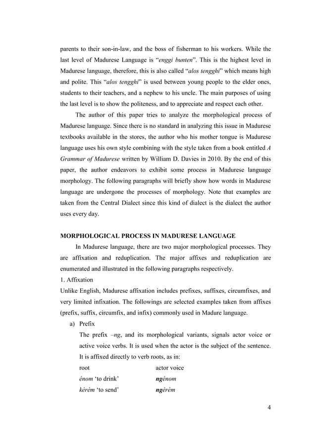 Madurese language morphology | PDF