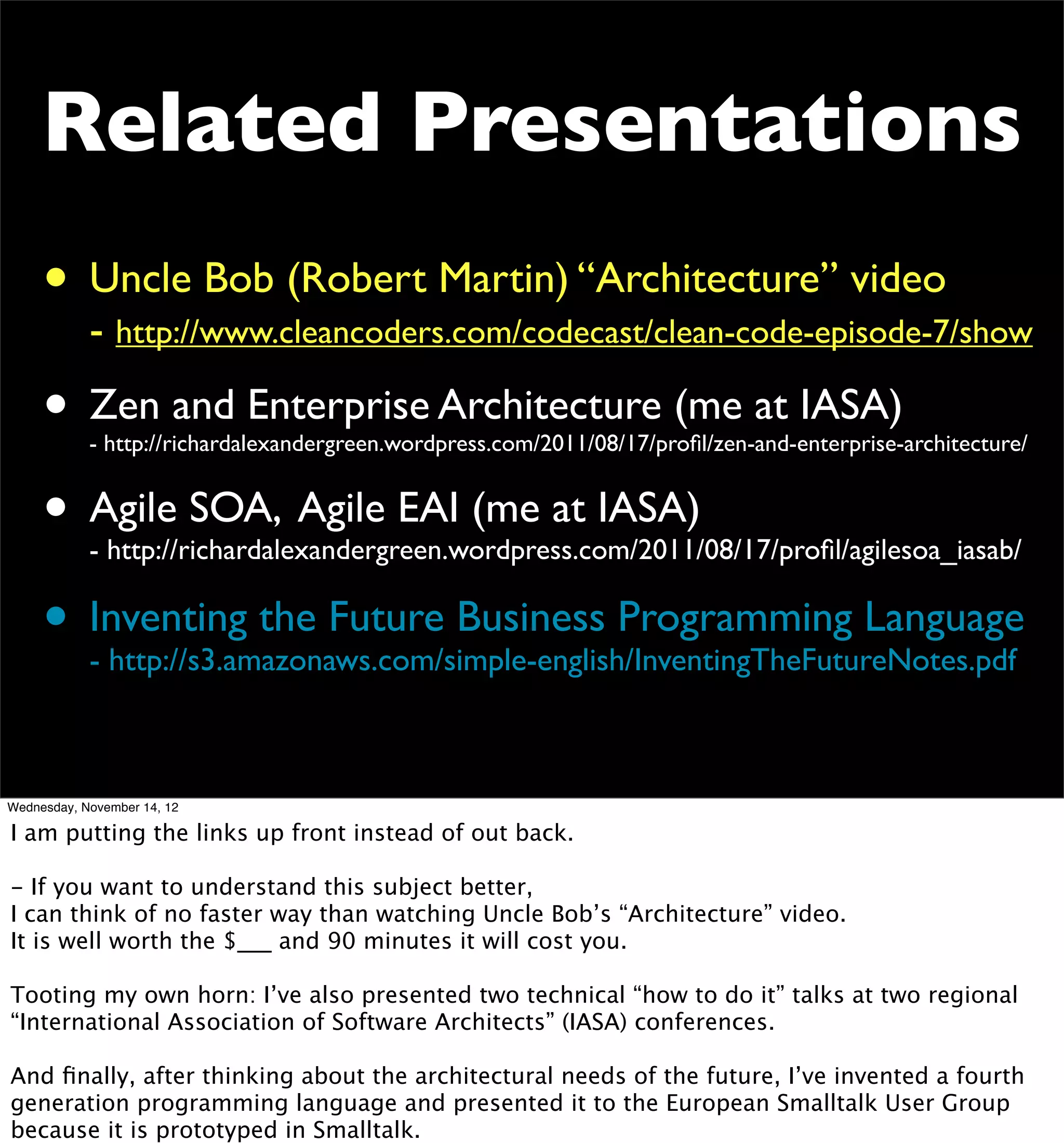 Agile Architecture Mae Slides With Speaker Notes Pdf Programming
