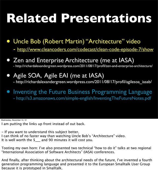 Agile Architecture Mae Slides With Speaker Notes Pdf Programming Languages Computing