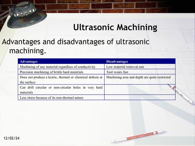 Advanced Manufacturing Choices Ultrasonic machining process | PPT