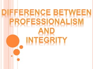 Professionalism and Integrity | PPTX