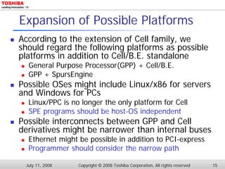 Common Software Models and Platform for Cell and SpursEngine | PDF