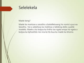 Maele ka khomo. | PPT